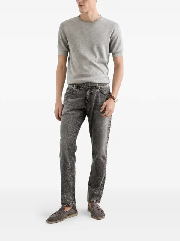 Dolce & Gabbana Jeans With Logo Plaque - Gray