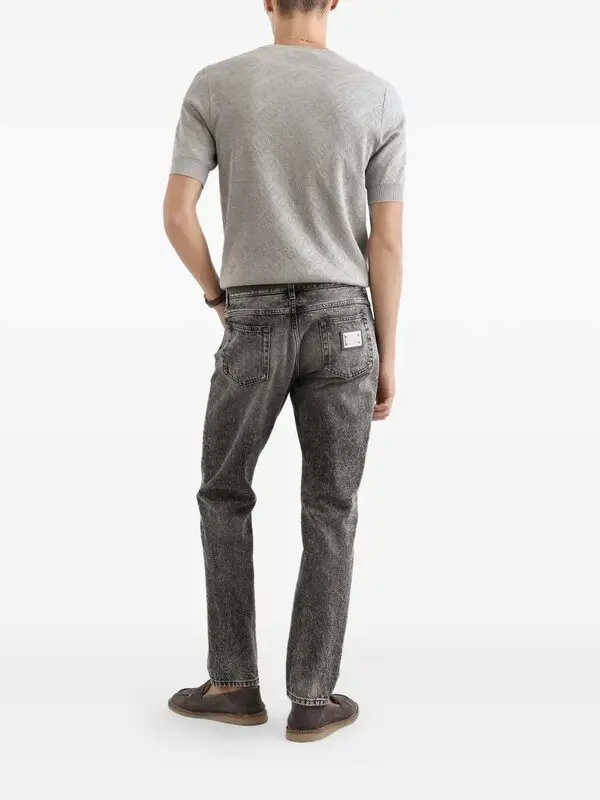 Dolce & Gabbana Jeans With Logo Plaque - Gray