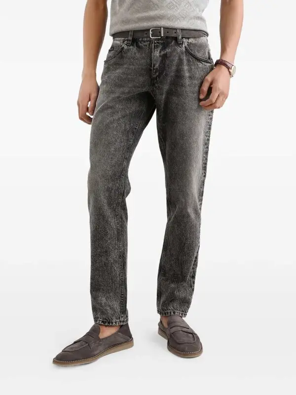 Dolce & Gabbana Jeans With Logo Plaque - Gray