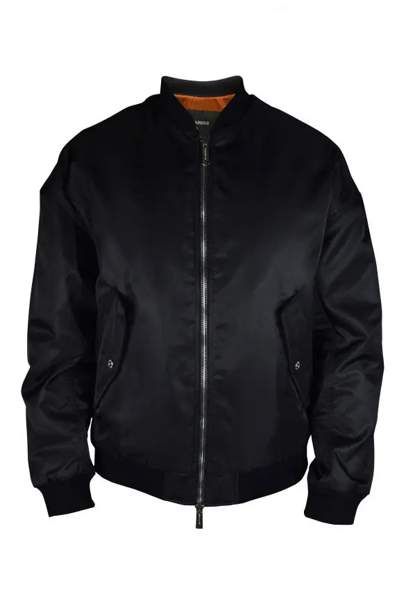 Dsquared2 Nylon Bomber Jacket With Printed Straps