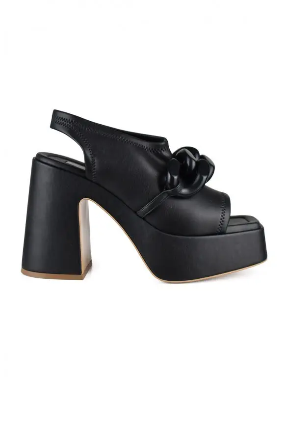 Stella McCartney Skyla Chain Detail Platform Sandals - Black