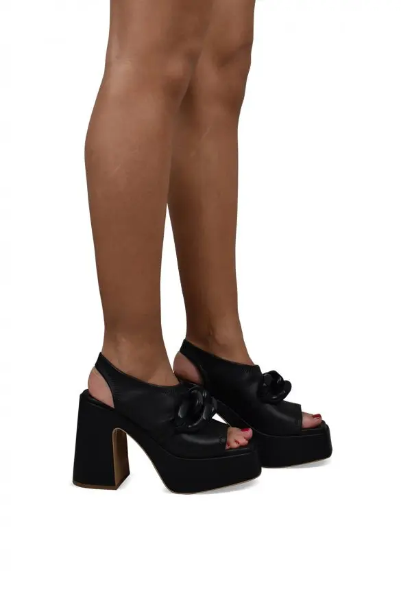 Stella McCartney Skyla Chain Detail Platform Sandals - Black