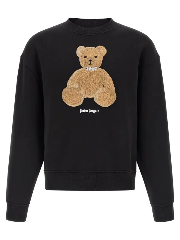 Palm Angels Bear Bouclé Sweatshirt - Black