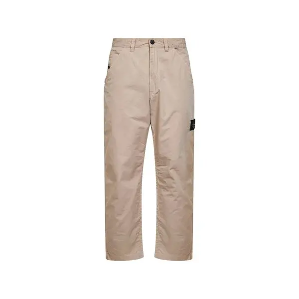 Stone Island Straight-leg Cotton Trousers