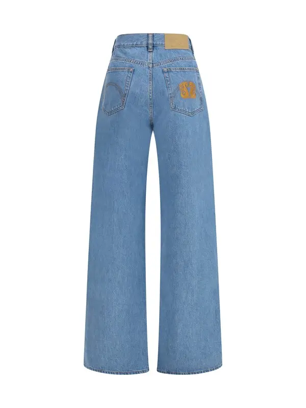 BLAZÉ MILANO Wide Leg Nariida Jeans - Blue