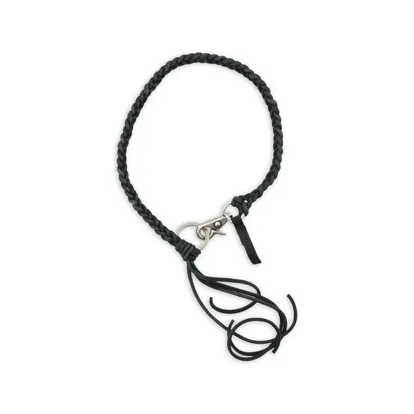 Our Legacy Braided Leather Keyring Chain - Black