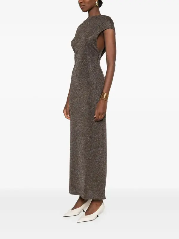 Max Mara Lamé Detail Maxi Dress