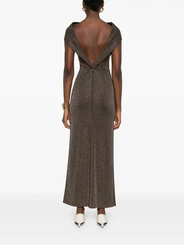 Max Mara Lamé Detail Maxi Dress