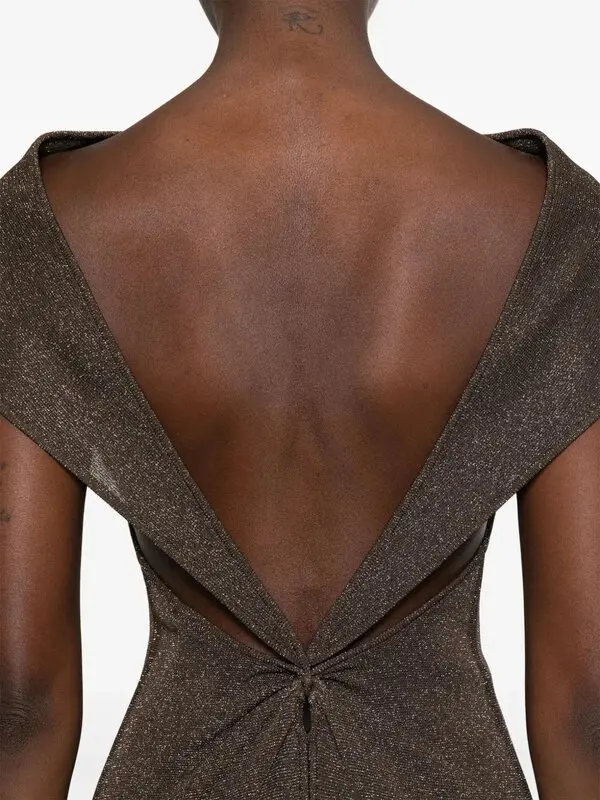 Max Mara Lamé Detail Maxi Dress