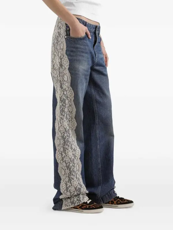 Dolce & Gabbana Lace Trimmed Denim Jeans