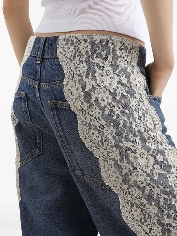 Dolce & Gabbana Lace Trimmed Denim Jeans