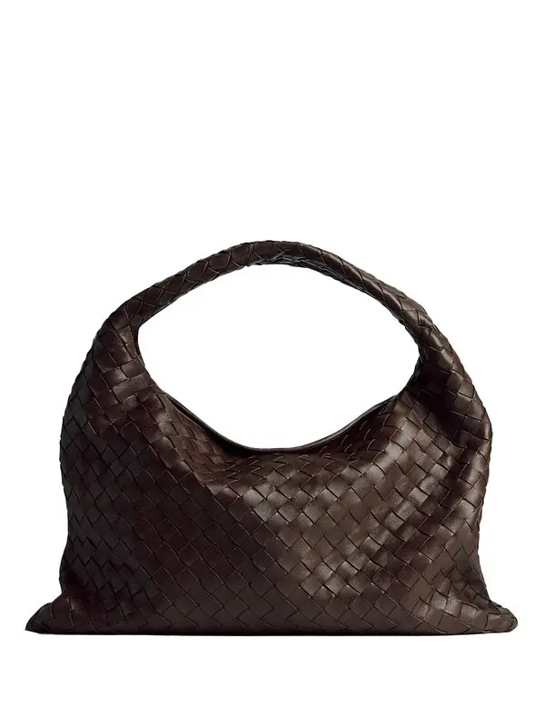 Bottega Veneta Hop Piccola Woven Leather Hobo Bag - Brown