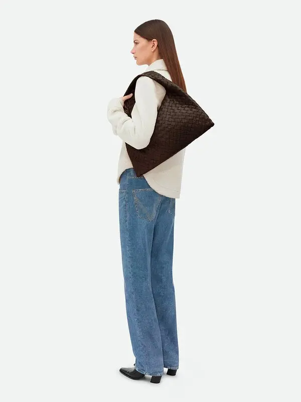 Bottega Veneta Hop Piccola Woven Leather Hobo Bag - Brown