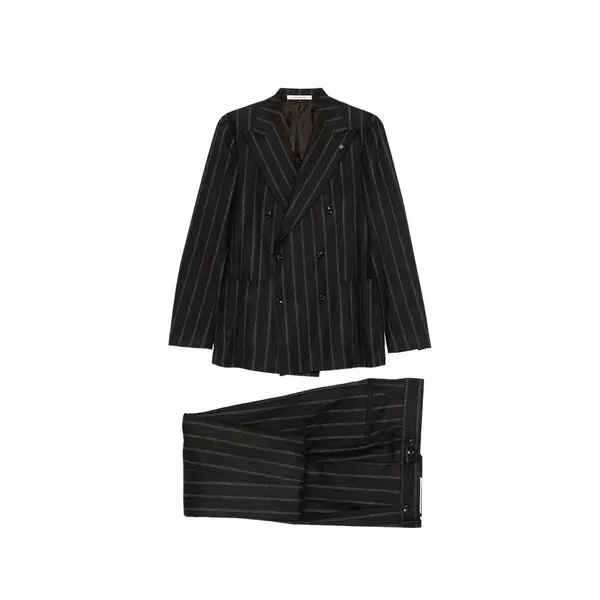 Tagliatore Suits Double Breasted Suits - Black