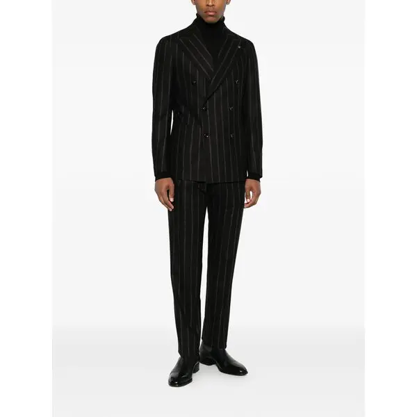 Tagliatore Suits Double Breasted Suits - Black