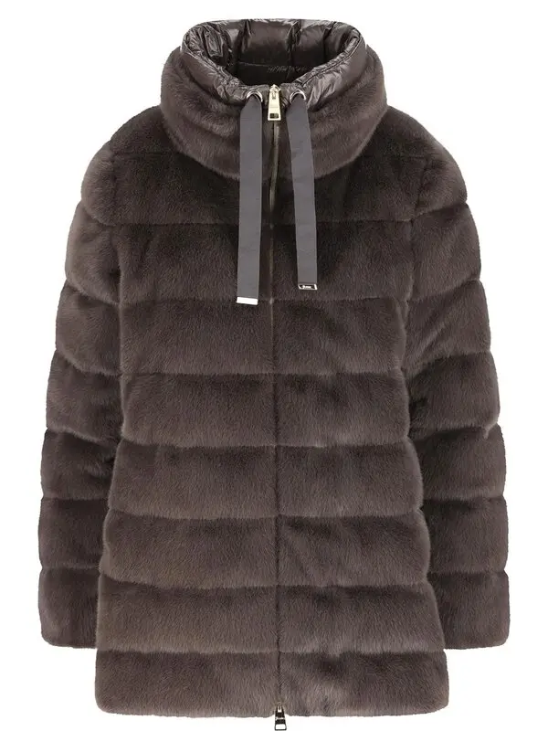 Herno Faux Fur High Neck Down Jacket