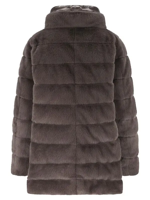 Herno Faux Fur High Neck Down Jacket