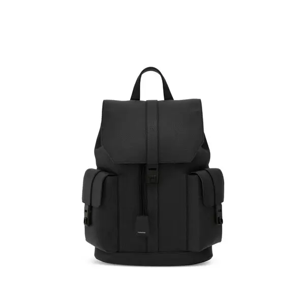 FERRAGAMO Textured Leather Backpack - Black