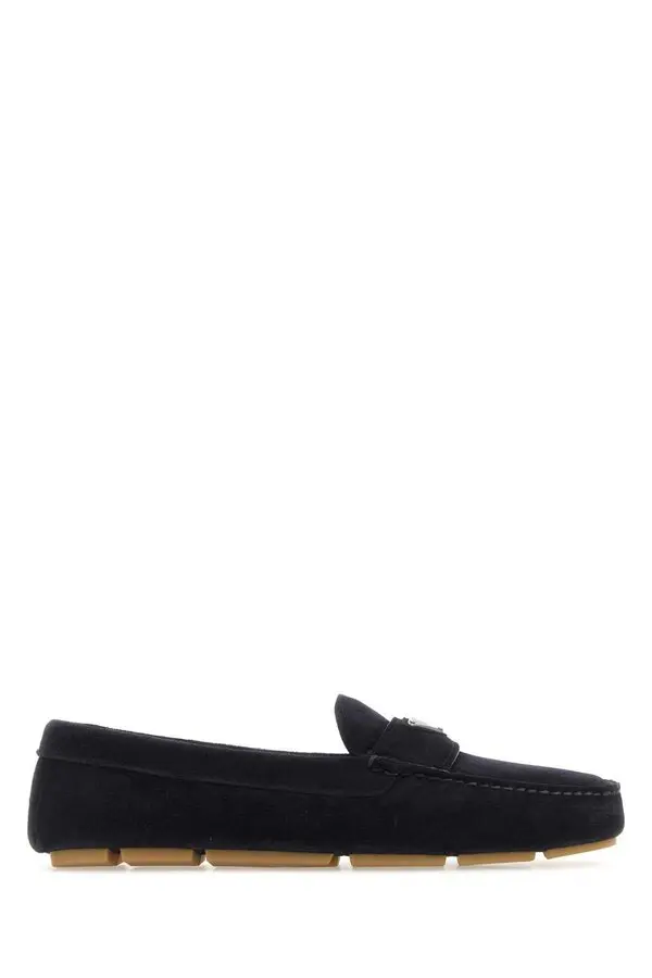 Prada Dark Suede Loafers - Blue