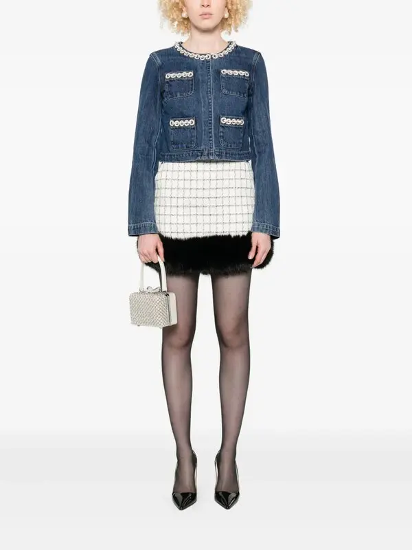 SELF-PORTRAIT Embellished Denim Jacket