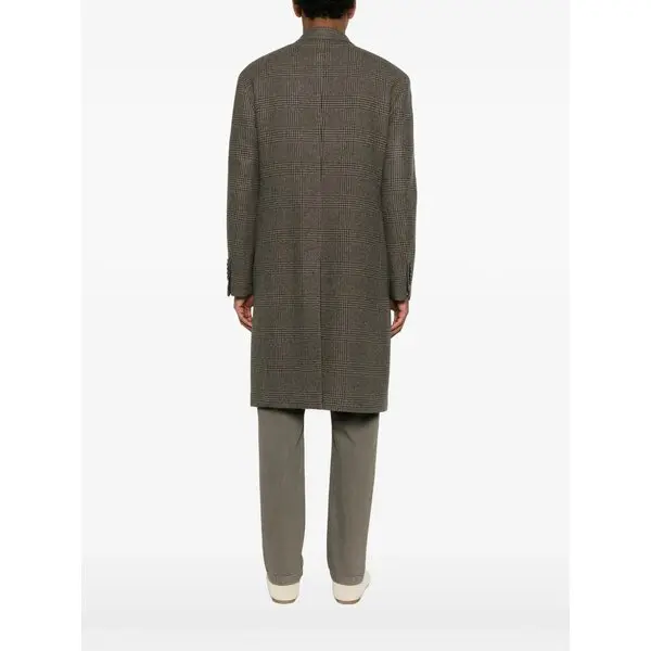 Tagliatore Double-breasted Checked Virgin Wool Coat - Brown