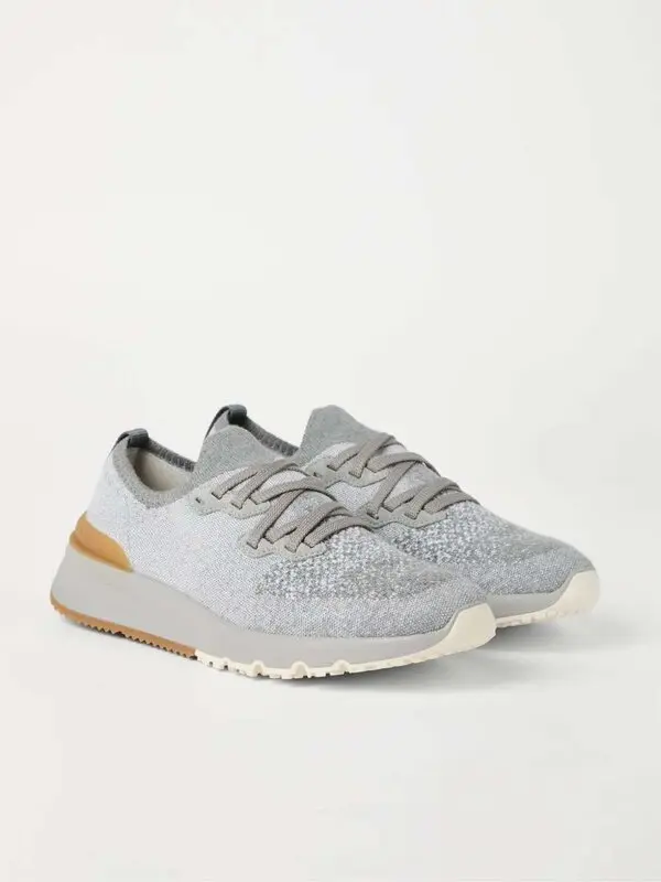 Brunello Cucinelli Knit Lace-up Sneakers