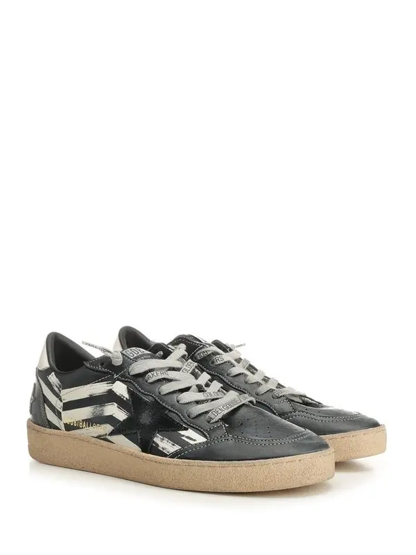 GOLDEN GOOSE Ball Star Leather Sneakers - Black