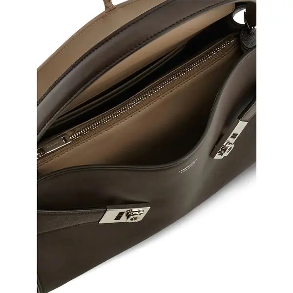 FERRAGAMO Gancini Flip-lock Shoulder Bag - Brown