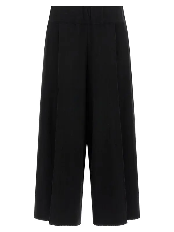 Issey Miyake A-poc Jersey Cropped Wide Leg Pants - Black