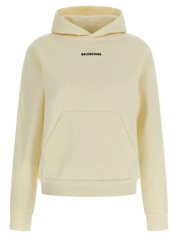 Balenciaga Embroidered Logo Hoodie - Cream