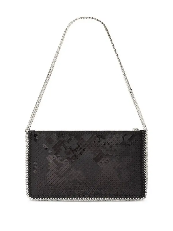 Stella McCartney Falabella Shoulder Bag With Sequins And Chain Strap - Black
