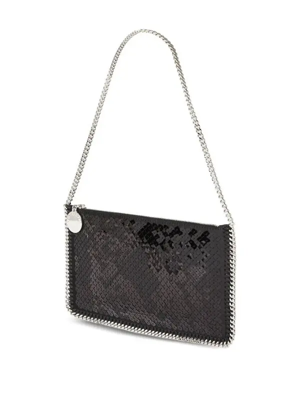 Stella McCartney Falabella Shoulder Bag With Sequins And Chain Strap - Black