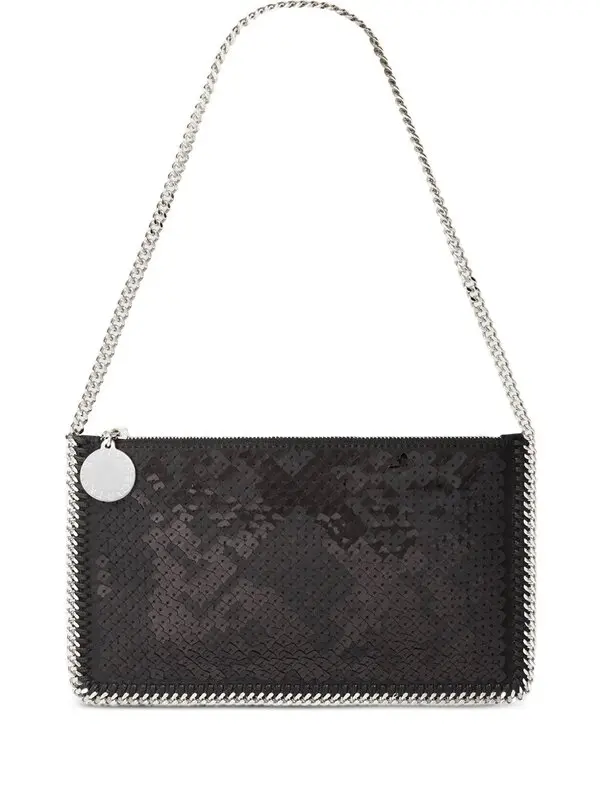 Stella McCartney Falabella Shoulder Bag With Sequins And Chain Strap - Black