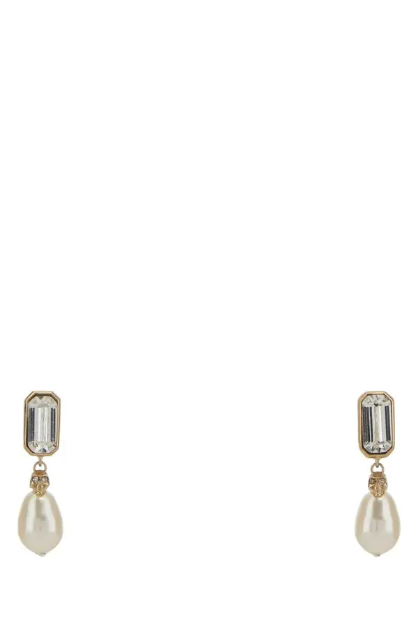 Alexander McQueen Metal Skull Earrings - Gold