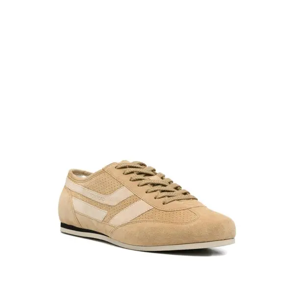 TOM FORD Paneled Suede Low-top Sneakers - Cream