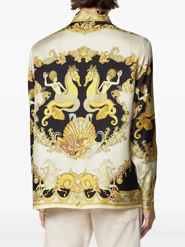 Versace Coral Theatre Silk Shirt - Multicolor