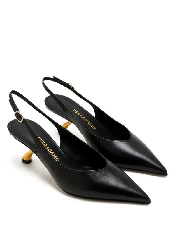 FERRAGAMO Clevya 55 S-shaped Slingback Pumps - Black