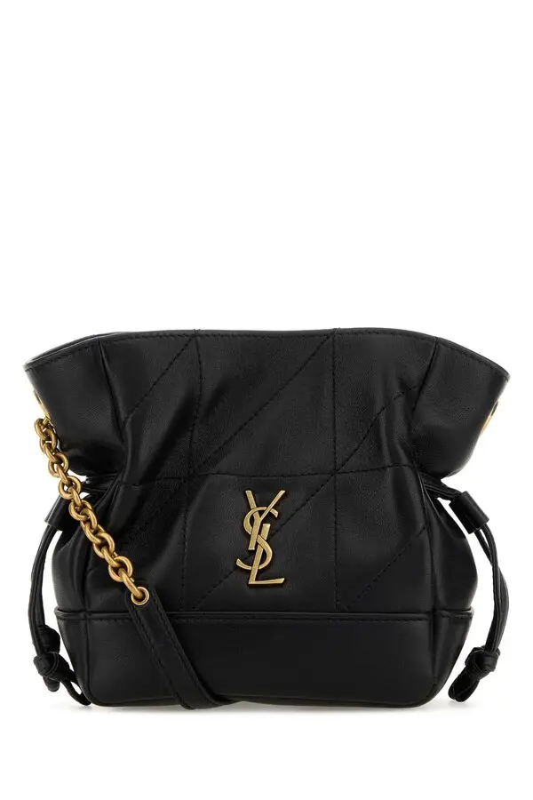Saint Laurent Leather Mini Jamie Bucket Bag - Black