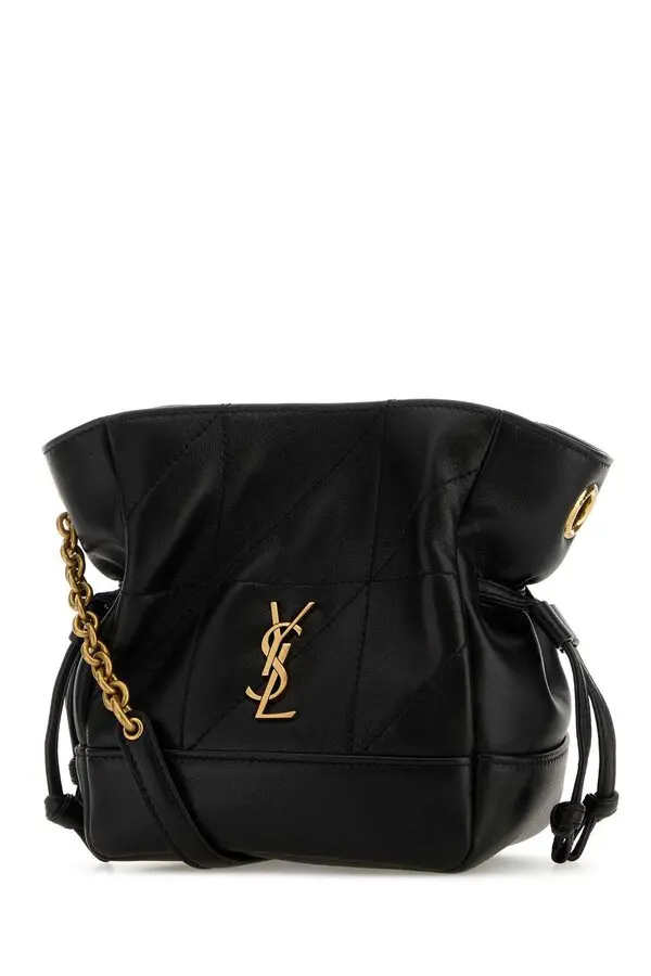 Saint Laurent Leather Mini Jamie Bucket Bag - Black