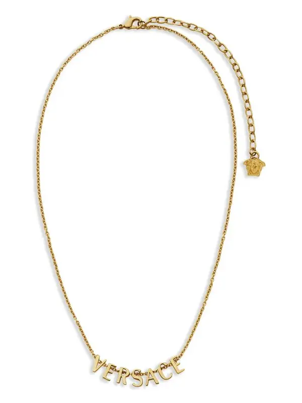Versace Logo Medusa Head Necklace - Silver
