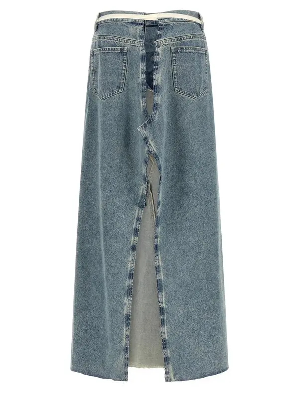 MAISON MARGIELA Raw Hem Denim Maxi Skirt