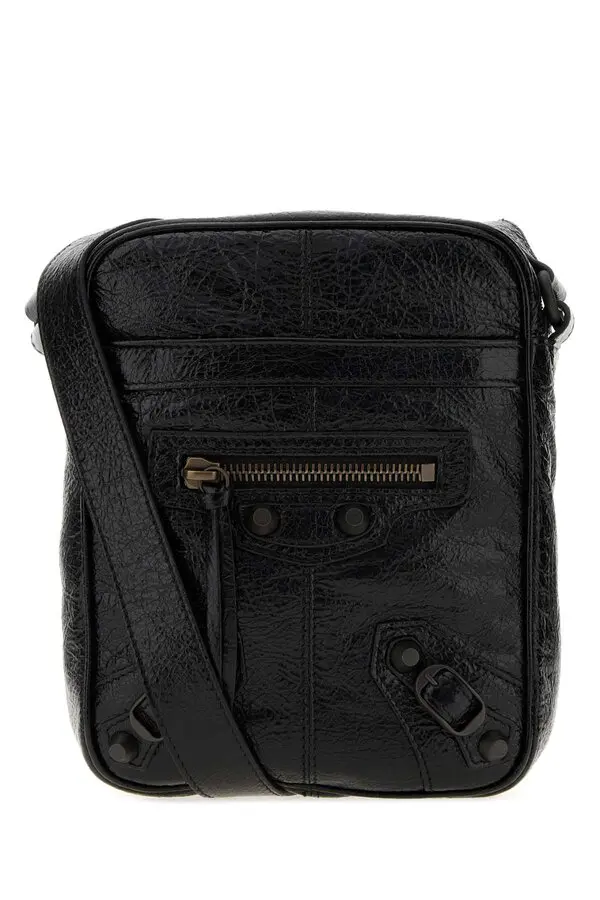Balenciaga Leather Le City Crossbody Bag - Black