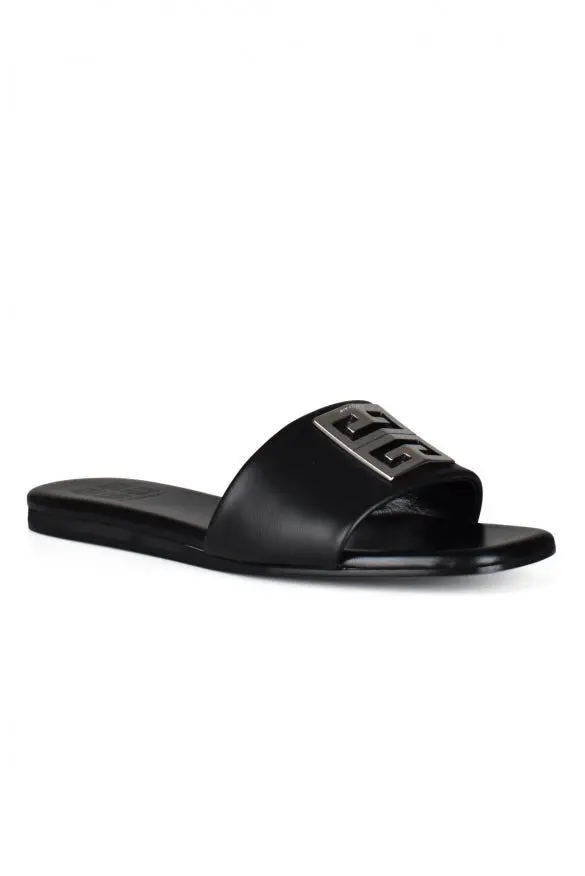 Givenchy Leather 4g Plate Flat Sandals