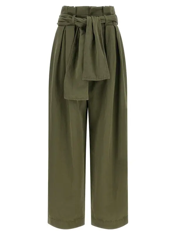 Balmain High Waist Serge Pants - Green
