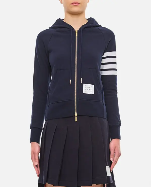 Thom Browne Classic Loopback 4-bar Zip Hoodie - Multicolor