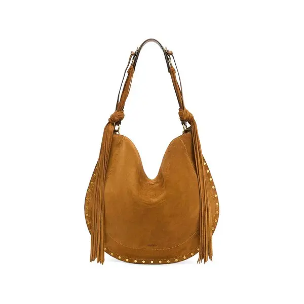 Isabel Marant Étoile Suede Shoulder Bag With Fringe And Studs