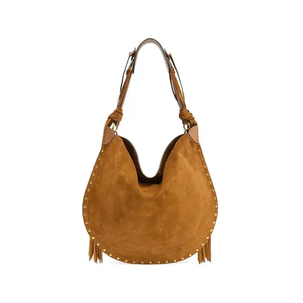 Isabel Marant Étoile Suede Shoulder Bag With Fringe And Studs