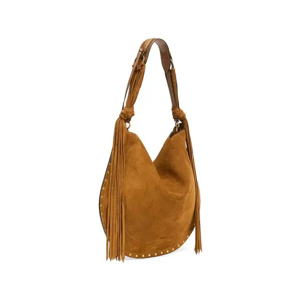 Isabel Marant Étoile Suede Shoulder Bag With Fringe And Studs
