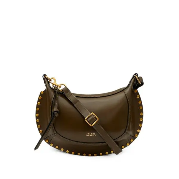 Isabel Marant Étoile Suede Shoulder Bag With Fringe And Studs - Brown