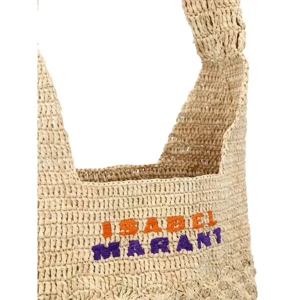 Isabel Marant Étoile Raffia Embroidered Tote Bag